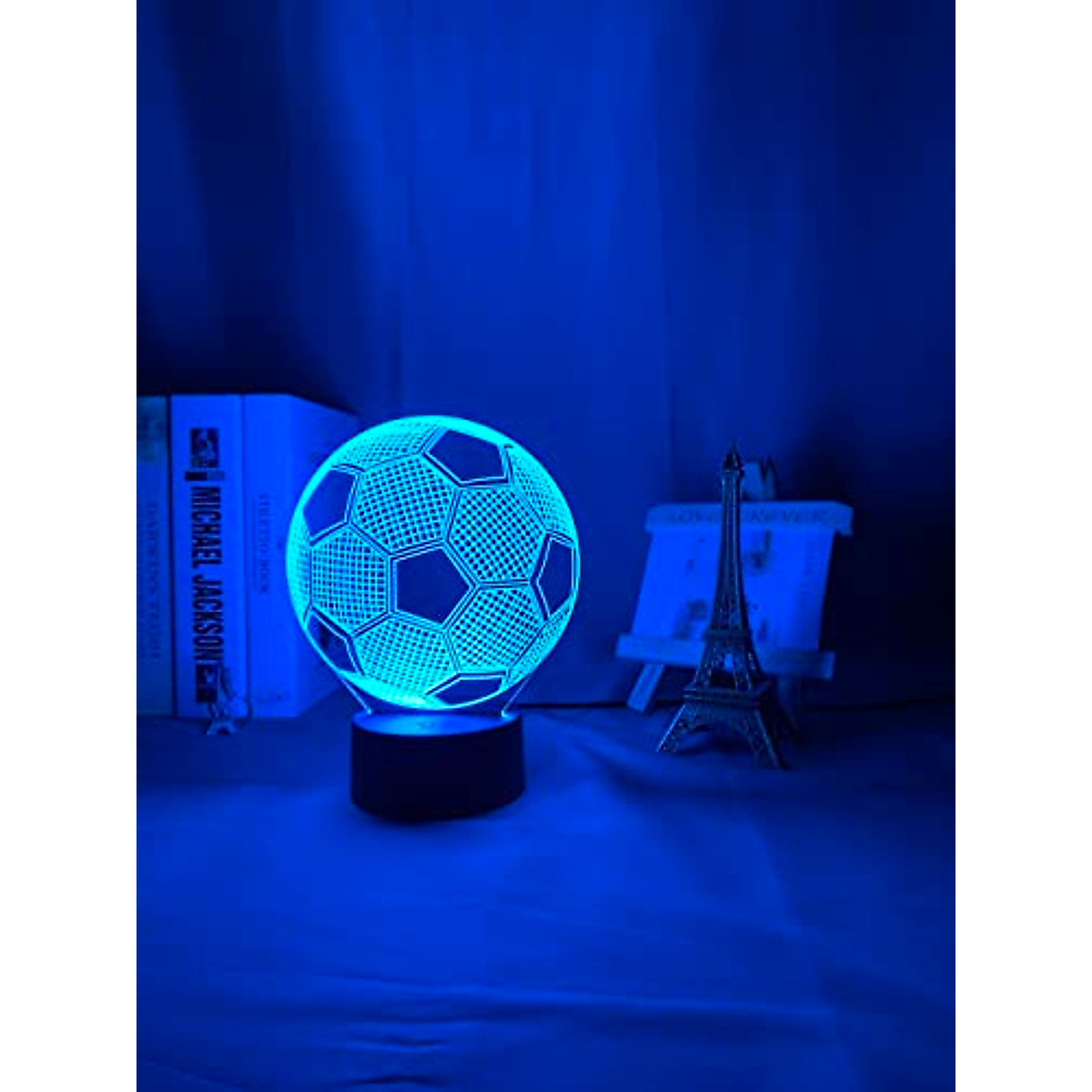 Windgro 3D Illusion Football Night Light for Kids Soccer Football Desk Lamp Football Gifts, Football Night Lights for Boys Room 16 Color Changes and Remote Control, Birthday, Christmas Gift