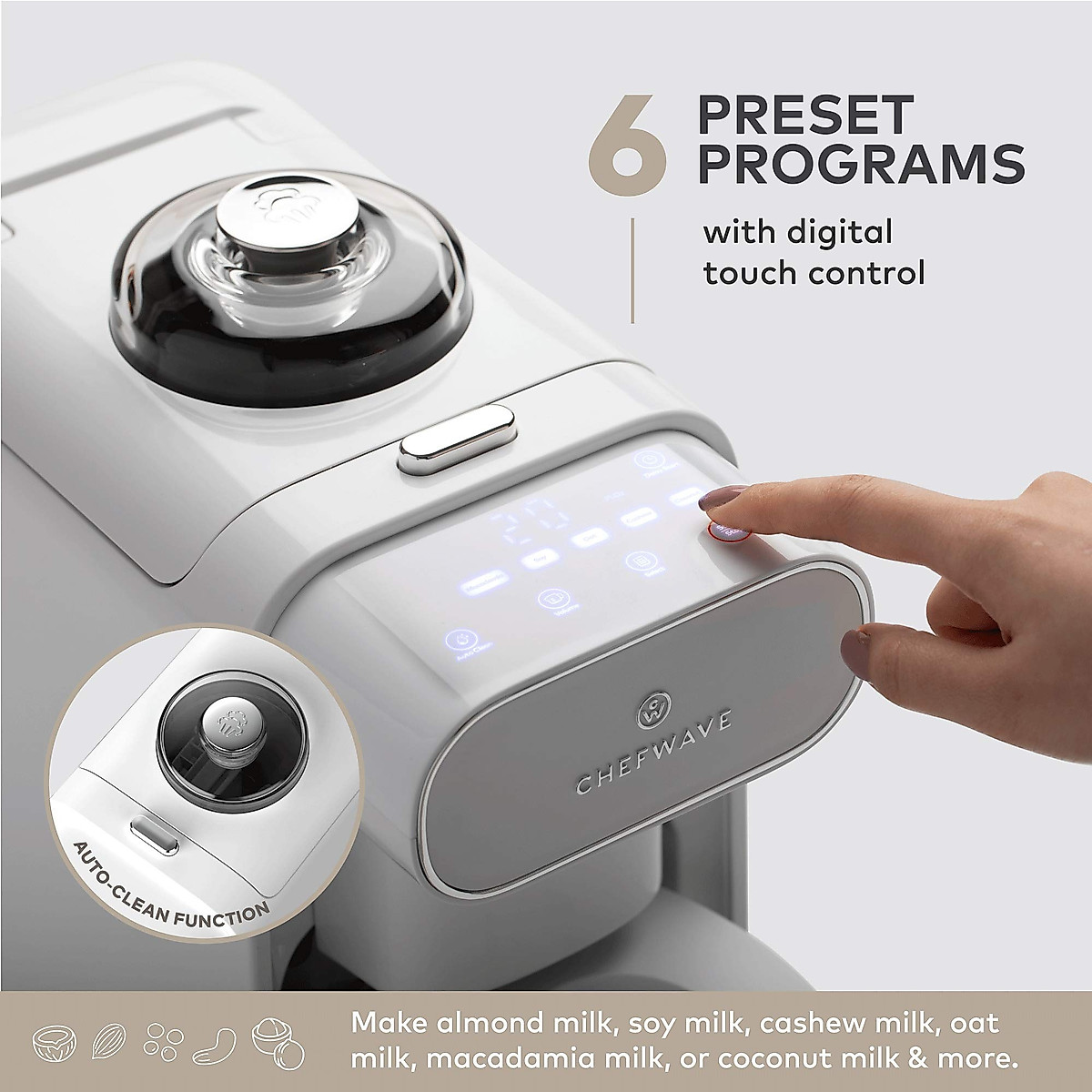 ChefWave Milkmade Non-Dairy Milk Maker with Kava Espresso Machine (Black)