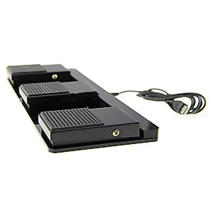 HFSECURITY Triple Foot Switch Pedal USB Gaming Keyboard Wired Non Slip Metal Momentary Electric Power Foot Switch