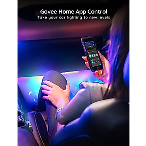 Govee Smart Car LED Strip Lights, RGBIC Interior Car Lights with 4 Music Modes, 30 Scene Options and 16 Million Colors, APP Control 2 Lines Design LED Car Lights for SUVs, DC 12V
