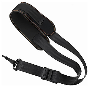 e-Times Saxophone Neck Strap, Soft Adjustable Sax Leather Neck Padded for Alto Tenor Soprano Baritone Sax, Clarinet