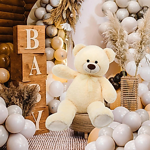 MorisMos Giant Teddy Bear Stuffed Animal 3 ft,36 in Large Teddy Bear,Big Teddy Bear for Baby Shower Decor,Soft Stuffed Bear Plush Toy for Kid Birthday Christmas Girlfriend Valentines Gift,Beige/Cream
