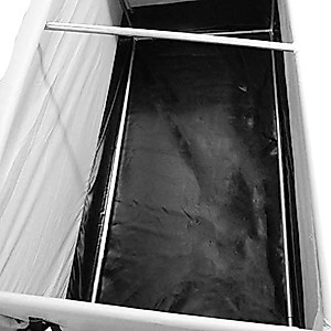 Domain Shelters Deck Box 117 Gallon 4' x 2' x 2' Outdoor Patio Backyard Garden Storage Container with Removable Weather Bars, Gray/Black