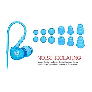 MEE audio Sport-Fi M6 Noise Isolating In-Ear Headphones with Memory Wire (Teal)