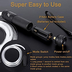 COMLZD LED Whip Fiber Optic Whip Dance Space Whip Super Bright Light 10 Color Effect Mode 360°Swivel for Rave Accessories, Parties, Light Shows, EDM Music Festivals