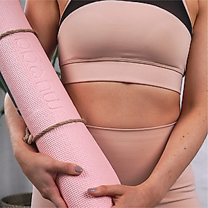 Myga Entry Level Yoga Mat - Eco-Friendly Mat for Yoga, Pilates, Stretching & Fitness - Non-Slip and Lightweight, Great for Travel - Ideal for Home, Gym or Studio - 68.1" x 24" - Pink