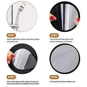 Secopad Non-Slip Bathtub Stickers, 24 PCS Safety Bathroom Tubs Showers Treads Adhesive Decals Scraper