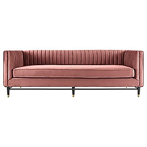 Modway Devote Channel Tufted Performance Velvet, Sofa, Dusty Rose