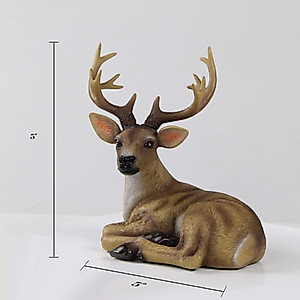 ReefoneArt Paperweight Figurine Festive Deer Animal Sculpture Home Decor or Outdoor Garden Statue - 5X 5 x 3.6 Inches