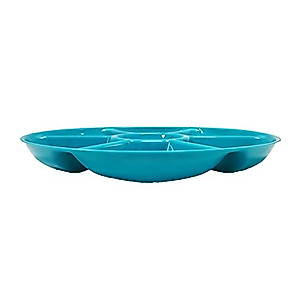 Set of 4 Assorted Colors Black Duck Chip N Dip Hard Plastic 11.5-Inch Round 7-Section Serving Trays!