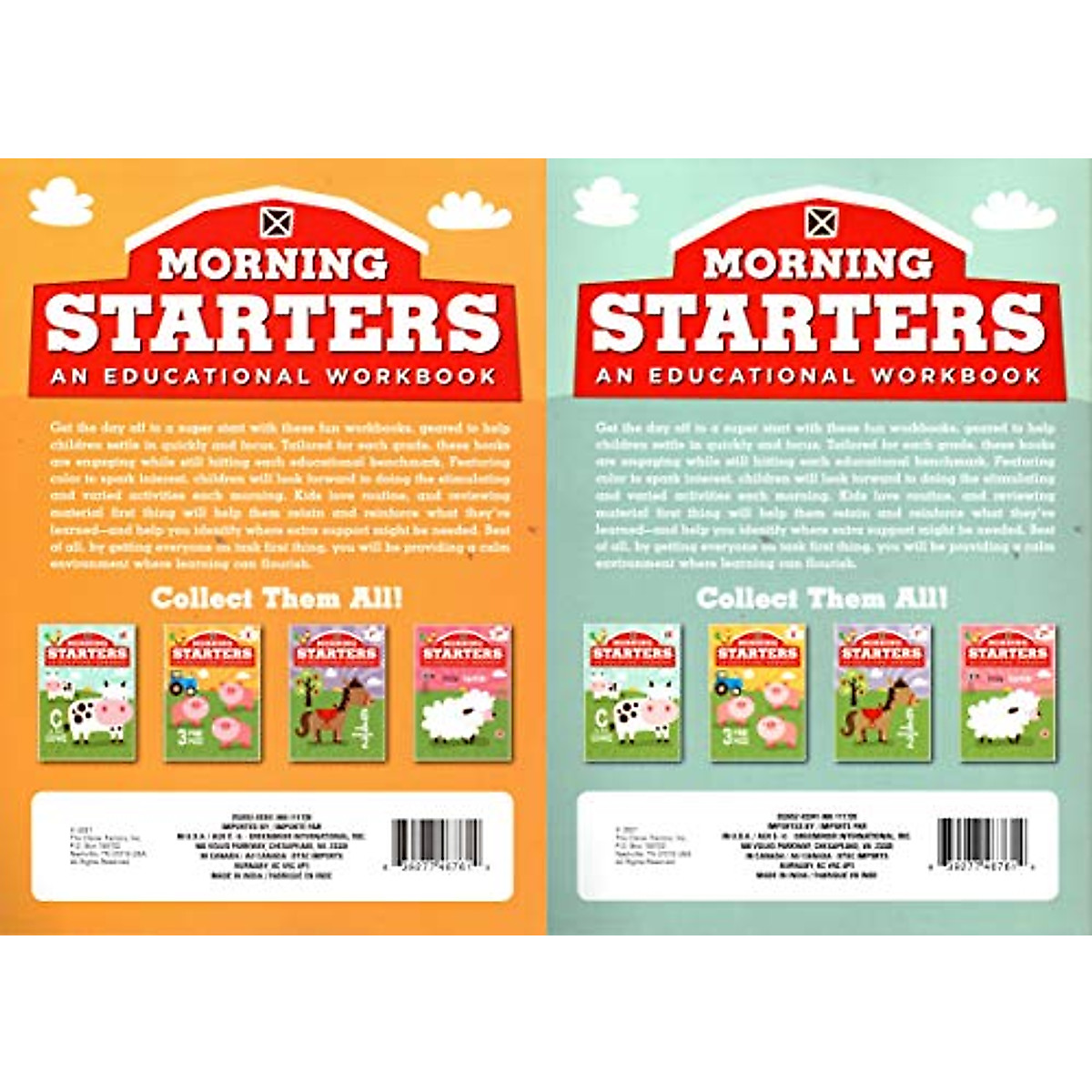 PRE-K & Kindergarten - Morning Starters Educational Workbooks - Set of 2 Books - v10
