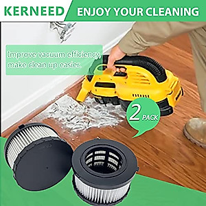 DC5151H HEPA Filter Replacement Compatible with DEWALT DC515 DCV517 Wet Dry Vacuum, 2 Pcs