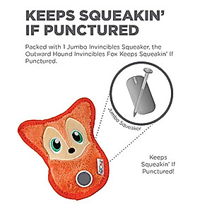 Outward Hound Invincibles Mini Fox Plush Dog Toy, XS