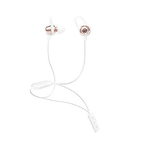 Wicked Audio Bandido Wireless — Bluetooth Earbuds with Microphone and Track Control — Wireless Headset with Metal Housing, Loop and Fin Attachments and Enhanced Bass — Rose Gold