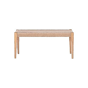 Powell Linon Patty Wood Dining Bench in Natural Brown