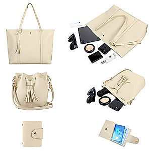 kookoomia Handbags for Women Fashion Shoulder Bags Women Casual Tote Tassel Satchel Hobo Bags Purse Set 3pcs