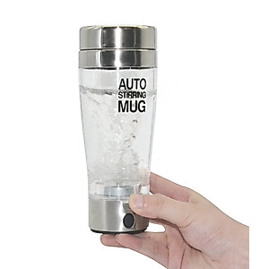 Mengshen Self Stirring Mug 400ML - Portable Multipurpose Mixer Auto Mixing Coffee Tea Cup Protein Shaker Mixer Double Insulated Electric, A037