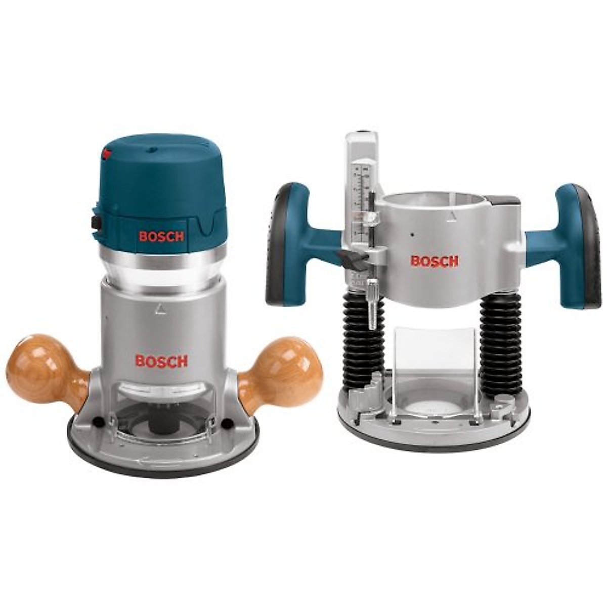 BOSCH 1617EVSPK Wood 12 Amp Router Tool Combo Kit - 2.25 Horsepower Plunge Router & Fixed Base with a Variable Speed Motor