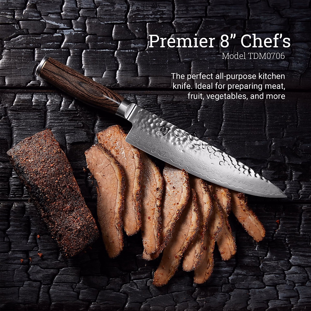 Shun Chef's Knife Cutlery Premier, 8 Inch, Brown