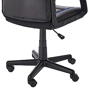Amazon Basics Racing/Gaming Style Office Chair - Faux Leather, Blue, 25.2"D x 22.6"W x 44.1"H