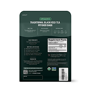 FGO Organic Black Iced Tea, Eco-Conscious Tea Bags, 36 Pitcher Bags, Packaging May Vary (Pack of 1)