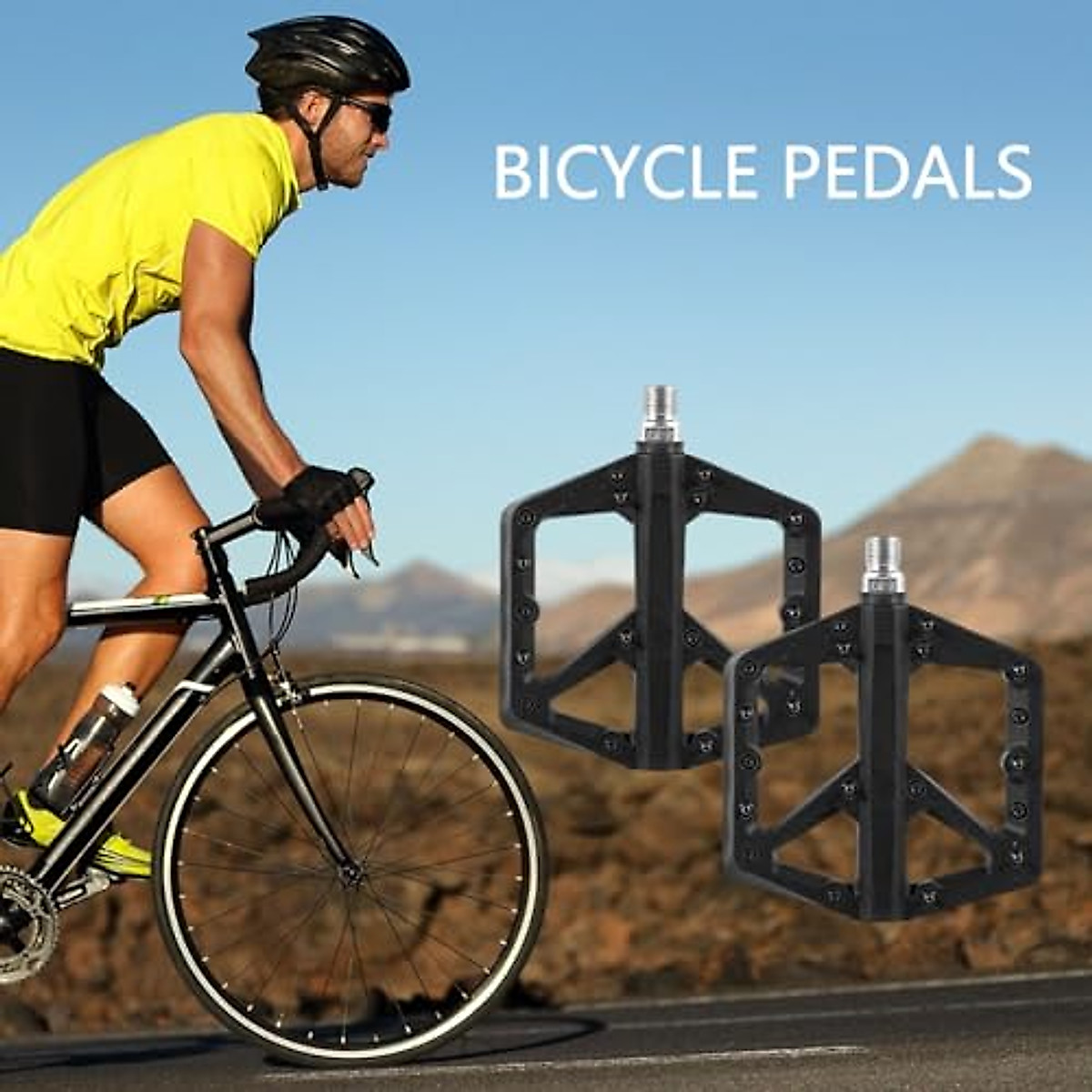 DUDOK Pedals, Non Slip Pedals, 5.394.450.87in Professional Mountain and Road Flat, Widely Used for Electric Bikes, Folding Bikes, City Bikes