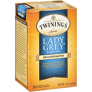 Twinings of London Lady Grey Tea Decaf Box of 20 Tea Bags