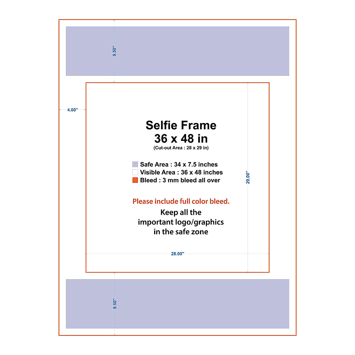 BannerBuzz Custom and Standard Selfie Frames, 890 GSM 5mm Non-Reflective Corflute Material, 600 DPI Direct UV Printing on Substrate, for Parties Photo Booth Events (Design 04, 36"x48")