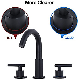 FGKQ Bathroom Faucet for Sink 3 Hole, 8 inch Widespread Bathroom Faucet, 2 Handle High Arc Matte Black Bathroom Sink Faucets with Pop-Up Drain and Water Supply Lines