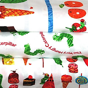 The Very Hungry Caterpillar Snacks White/Multi Quilt Fabric