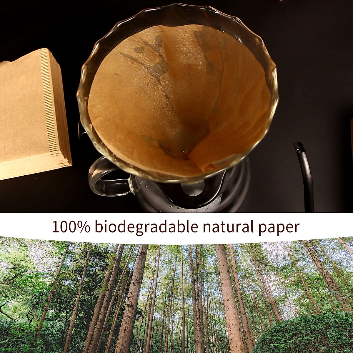 Coffee Filters Size 02 Cone - Natural & Eco-Friendly, 200 Pack