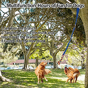 KLLOUZE Dog Bungee Tug Toy Hanging Dog Rope Toy Indoor Outdoor Pull Interactive Toys with 1 DIY Chew Rope for Small Medium to Large Dogs