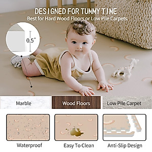 Yay Mats Stylish Extra Large Baby Play Mat. Soft, Thick, Non-Toxic Foam Covers 6 ft x 4 ft. Expandable Tiles with Edges Infants and Kids Playmat Tummy Time Mat (Emery Rainbow)