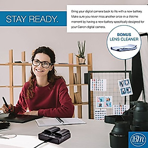 BM 2-Pack of LP-E6N Batteries and Dual Battery Charger for Canon EOS R, EOS R5, EOS 90D, EOS 60D, EOS 70D, EOS 80D, EOS 5D II, 5D III, 5D IV, EOS 6D, EOS 6D II, EOS 7D, EOS 7D II, XC10, XC15 Cameras