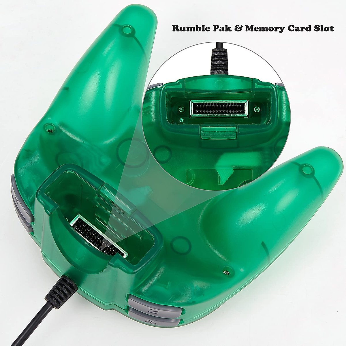 KIWITATA 2 Pack N64 Remote Controller, kiwitatá Retro N64 Wired 64-bit Mini Gamepad Upgraded Joystick Replacement for N64 Console (Clear Green)