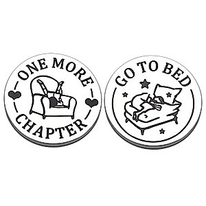 Funny Gifts Decision Coin for Book Lovers Teen Boys Girls One More Chapter Decision Maker for Son Daughter Teens Stocking Stuffers for Men Women Friends Bookworm Reader Student Coworker Reading Gifts