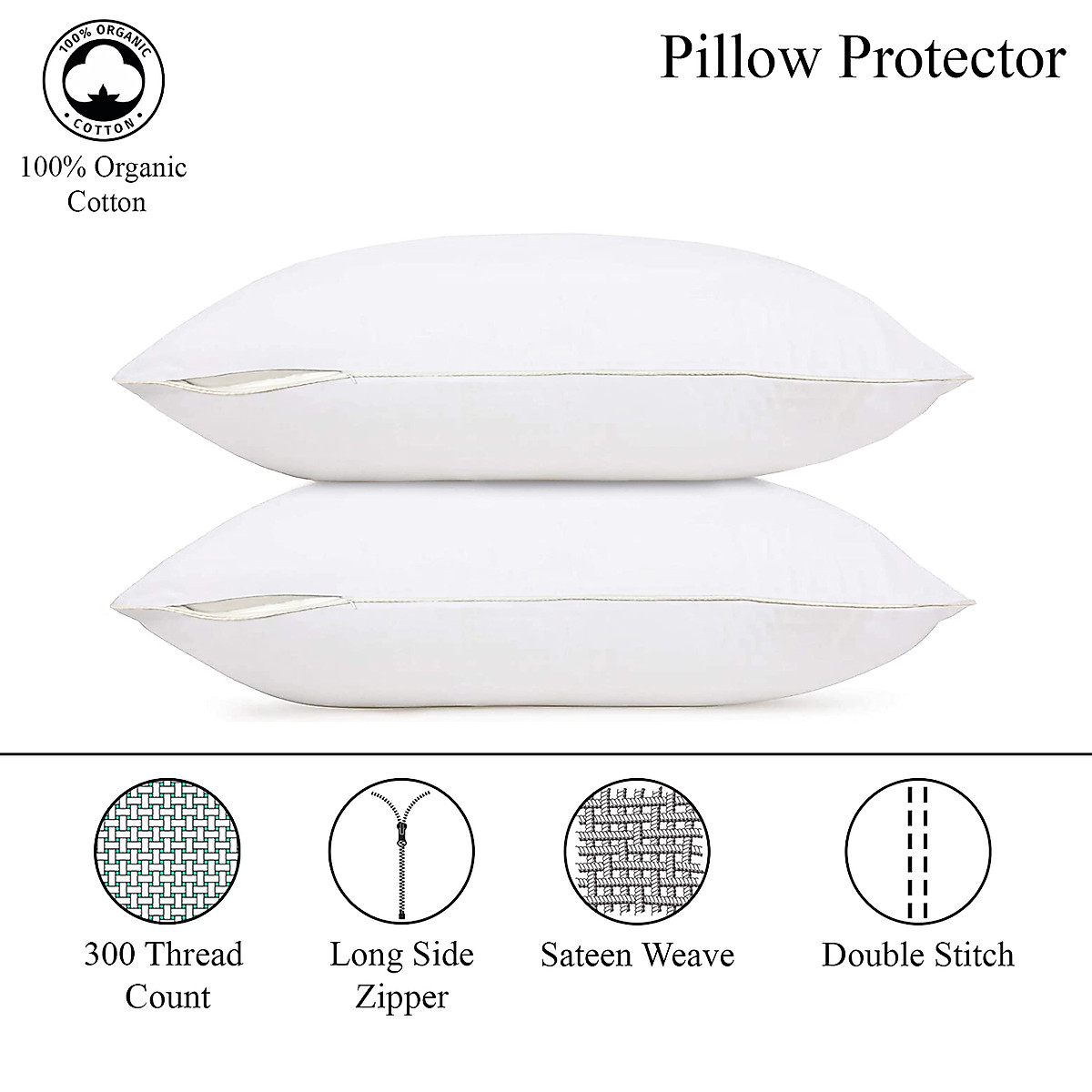 A1 HOME COLLECTIONS Vega Living-Gusset Duvet Insert 3 Piece Set-Down Alternative-Twill Weave Microfiber Cover & 2 Satin Weave Organic Cotton Pillow Protector-Noiseless-Oeko-Tex Certified