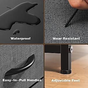 Dresser for Bedroom, Chest of Drawers, 8 Drawer Dresser, Closet Fabric Dresser with 8 Fabric Bins, Steel Frame, Wood Top for Bedroom, Closet, Entryway, Living Room