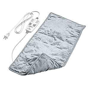 Pure Enrichment® WeightedWarmth™ 3-in-1 Heating Pad - 3 InstaHeat™ Settings, 3 Massage Speeds & 4.1 lbs of Weighted Pressure for Menstrual Cramps, Shoulder, Neck & Back Pain - 12” x 24”