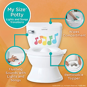 Potty Training Seat Starter Kit—My Size Potty Lights & Songs Transitions and Pampers Easy Ups 4T-5T Potty Training Underwear for Girls and Boys, Size 6, 104 Count (Packaging May Vary)