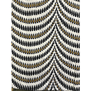 Rain Drops Design African Guaranteed Wax Block Prints Fabric/African Ankara Wrapper Fabric Wax Fabrics /-Sell by 6 Yards-100% Cotton-for Dresses- White, Yellow, Dark-Blue, Black