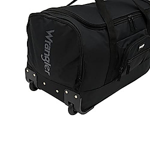Wrangler Dobson Collection Featuring Backpacks for Travel and Leisure, Black, 22" Rolling Duffel