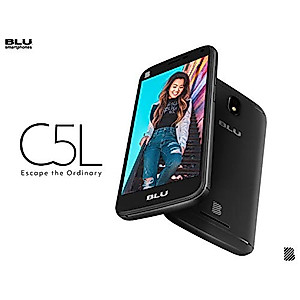 BLU C5L Android Cell Phone 5'' 16GB Memory Factory Unlocked 5.0'' Display -Black