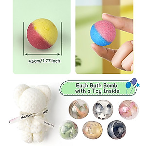 Kids Bath Bombs with Surprise Inside, 26pcs Bath Bombs with Toys and 1 Bear Towel Gift for Boys/Girls, Party Favors for Kids Natural Organic Bubble Bath with Animals Bath Bombs for Christmas