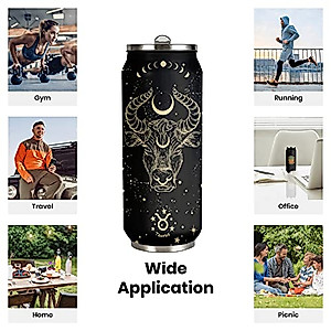 tatamonkey Taurus Constellation Tumbler Zodiac Mens Womens Stainless Steel Tumblers Astrology Fans Birthday Gifts Coffee Sublimation Mugs Car Cup - 17 OZ