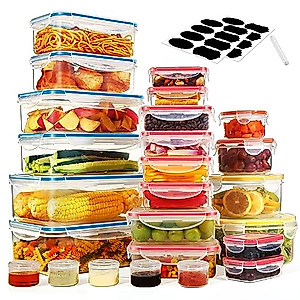 OSTBA APPLIANCE 50 PCS Food Storage Container with Lids, Airtight Plastic Food Containers for Kitchen, and Pantry BPA-Free storage containers-100% Leakproof, Reuasable & Dishwasher