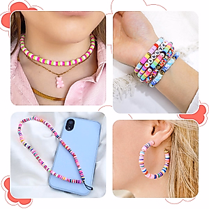 Redtwo 30000 Pcs Clay Beads Bracelet Making Kit, 9 Boxes 192 Colors Friendship Bracelet Kit Flat Polymer Heishi Beads for Jewelry Making, Crafts Gift for Girls Ages 6-12 (Clay Beads 30000)