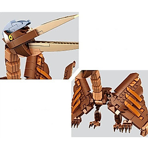 General Jim's Dinosaur Set Pterodactyl and Fossil with Display Stand 2 in 1 Posable Building Blocks Toy Bricks Set - for Teens and Adults