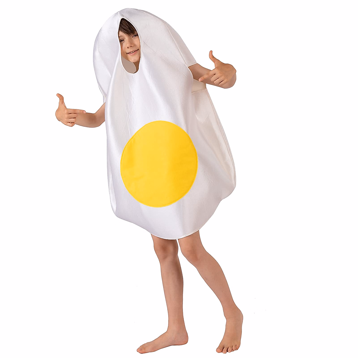 Hqroidd Halloween Funny Costume Food Costumes Unisex Adults Fried Egg Cosplay Suit Child Breakfast Outfits Party Props
