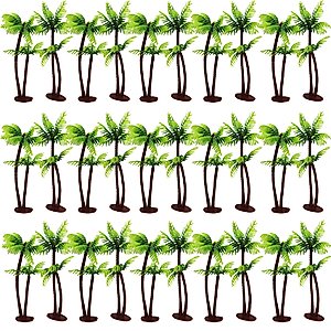 YOOHUA 25PCS Coconut Palm Model Artificial Trees/Cake Topper - Charming Cupcake Topper Scenery Model Scenery Model for Cake Decorations or Building Model Landscape Artificial Plants
